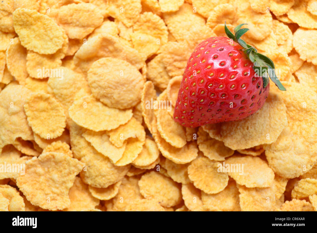 image of strawberry with cornflakes Stock Photo - Alamy