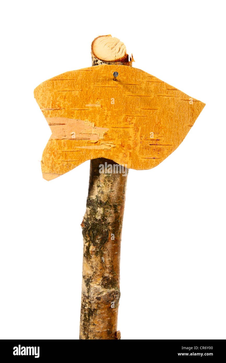 Wood signpost isolated on white Stock Photo - Alamy