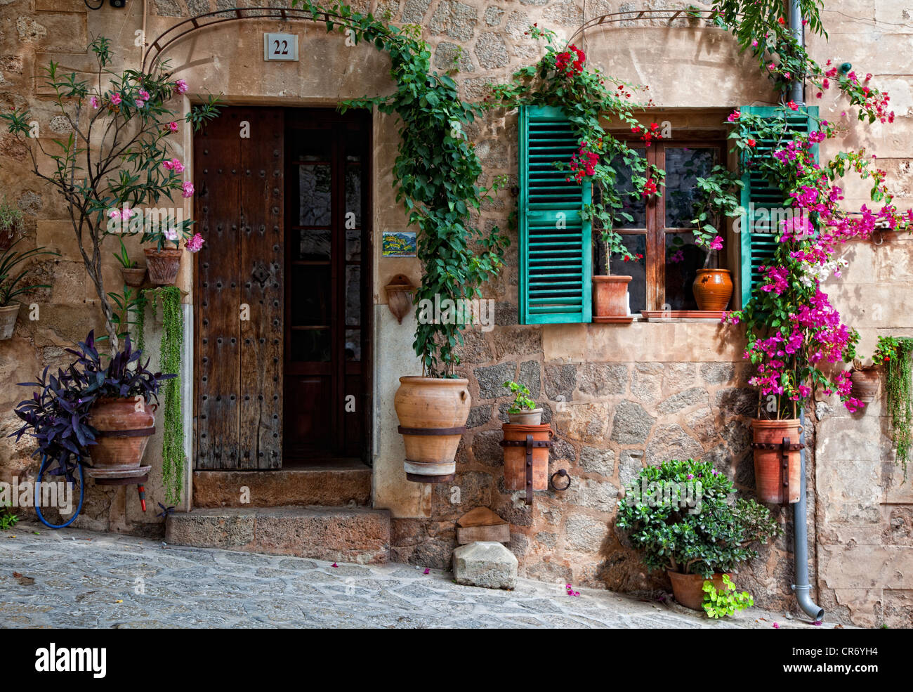 Restaurant, Valldemossa, Majorca, Balearic Islands, Spain, Europe Stock ...