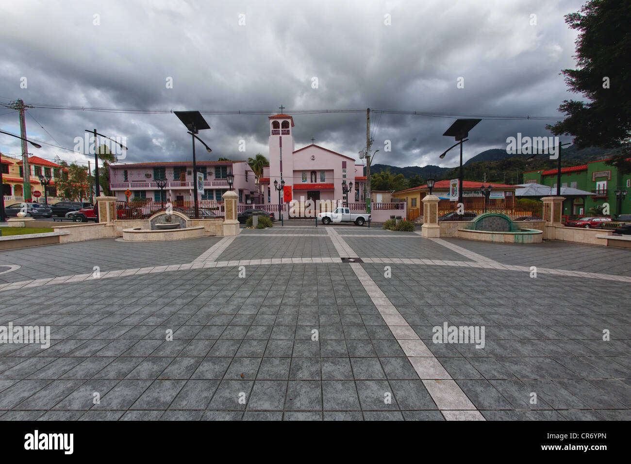 Main Square in the Center of Adjuntas, Puerto Rico Stock Photo - Alamy
