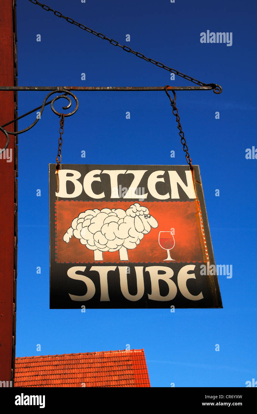 Hanging inn or restaurant sign "Betzen Stube", Schlossstrasse 5 ...