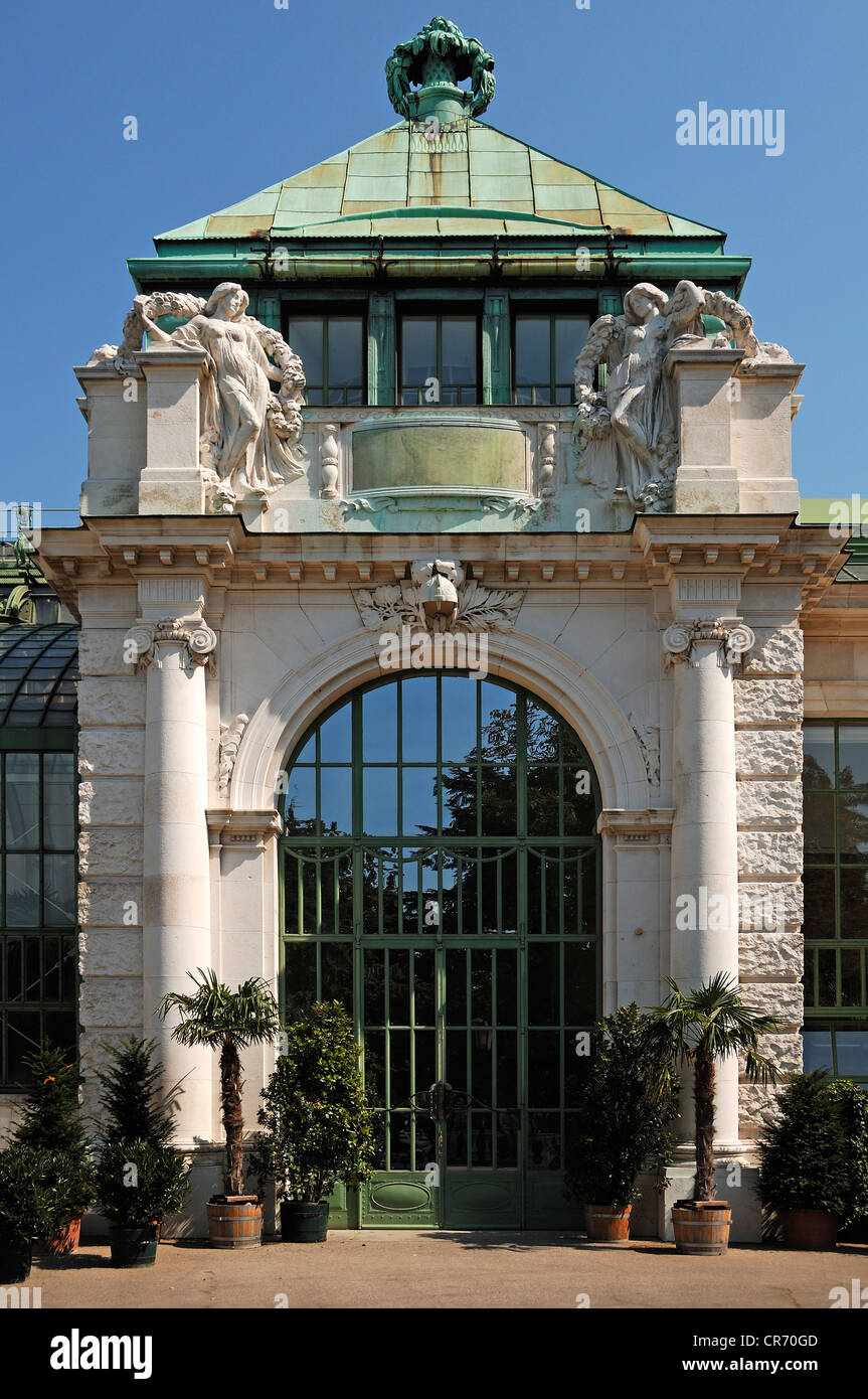 Gate to the Schmetterlingshaus building, butterfly house, built in art ...