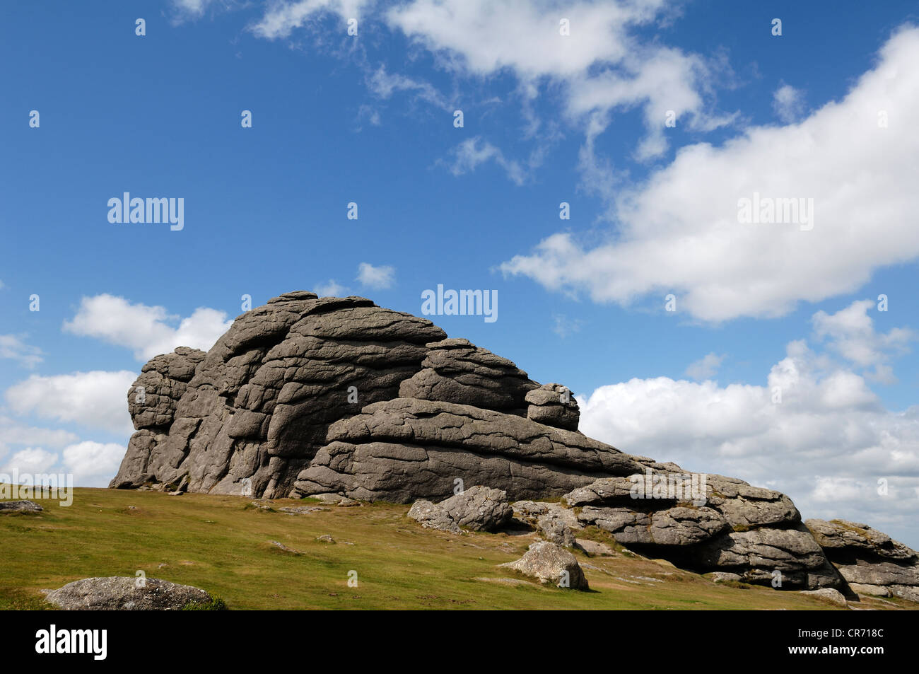 Viewpoint Haytor, large granite rocks on a hill, Haytor Vale, Dartmoor ...