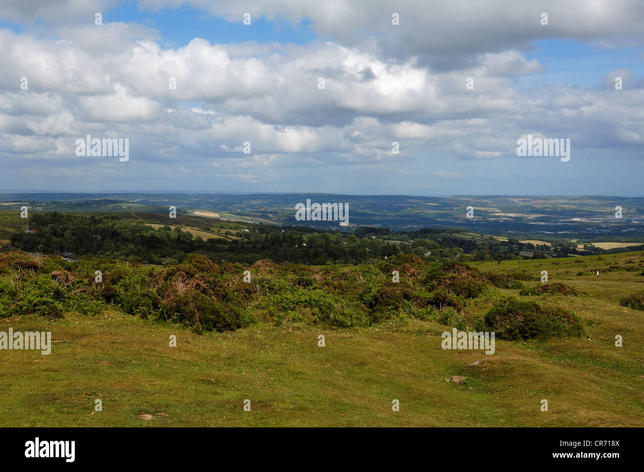 View from Haytor over the landscape of Dartmoor, Haytor Vale, Dartmoor ...