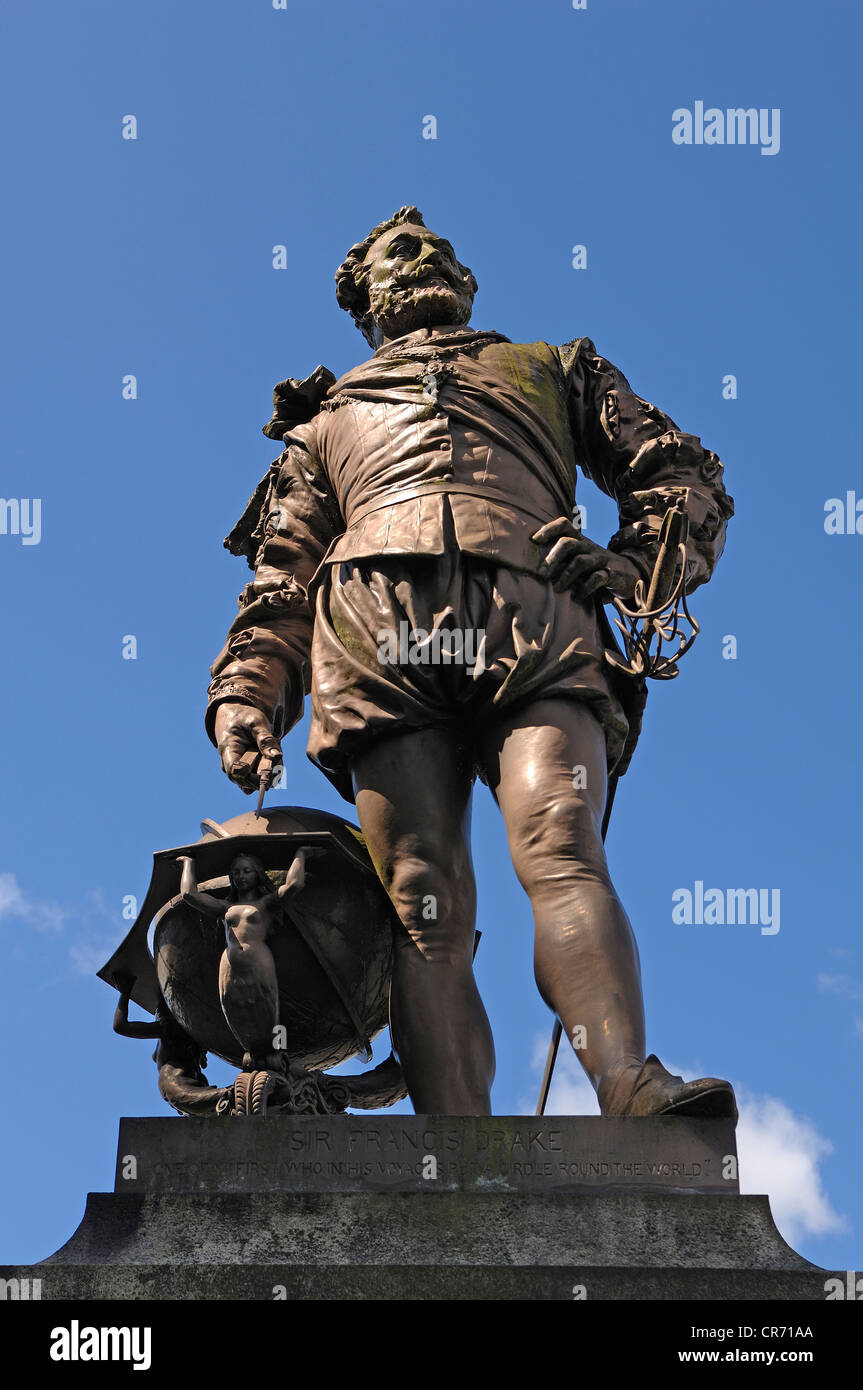 Statue of Sir Francis Drake, 1540-1596, constructed in 1883 by Joseph ...