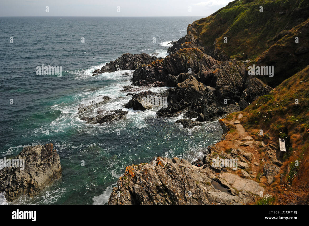 Cliffs near Polperro, Cornwall, England, United Kingdom, Europe Stock ...