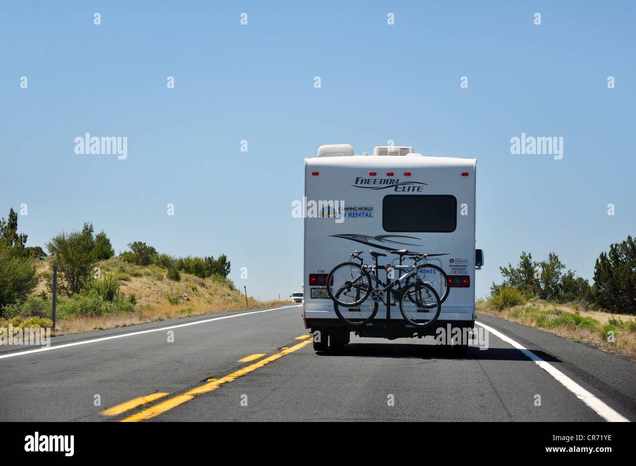 RV on highway, USA Stock Photo - Alamy