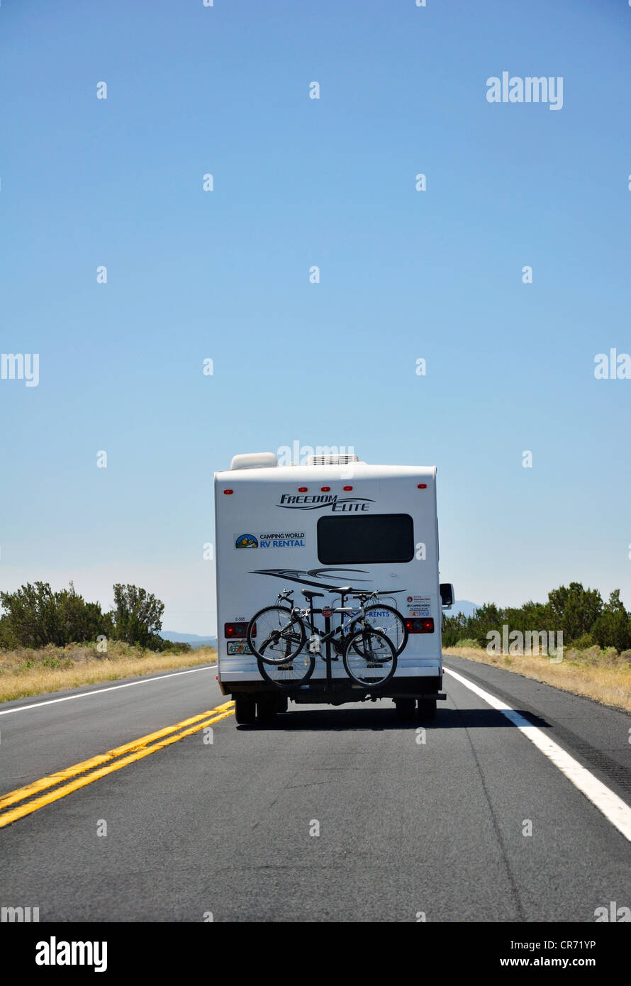RV on highway, USA Stock Photo - Alamy