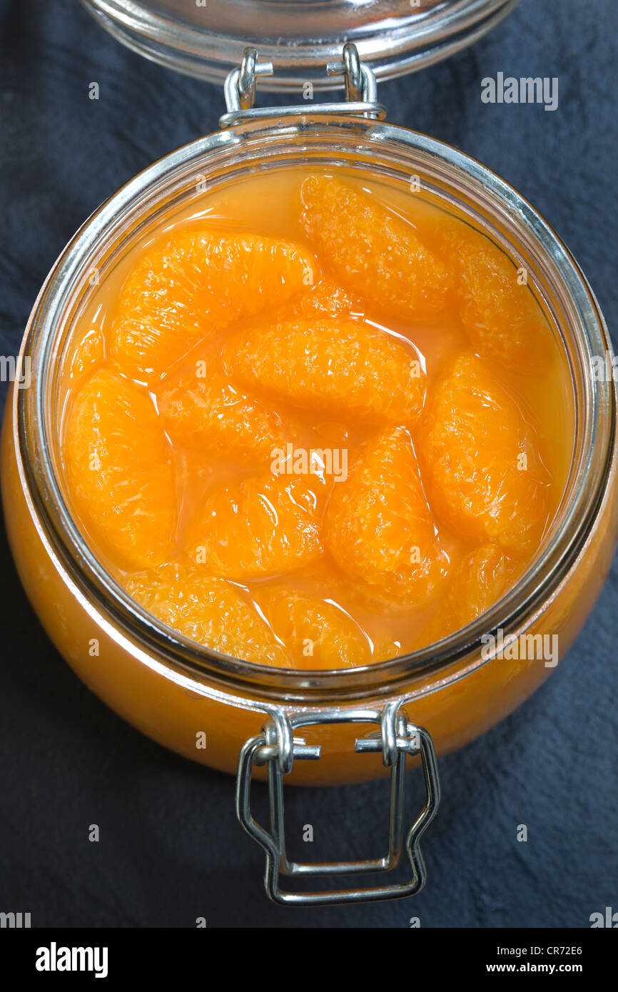 Mandarin Orange Slices or Segments in Glass Storage Jar Stock Photo - Alamy