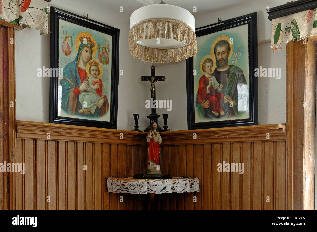 The Herrgottswinkel christian corner in a living room, around 1900 ...