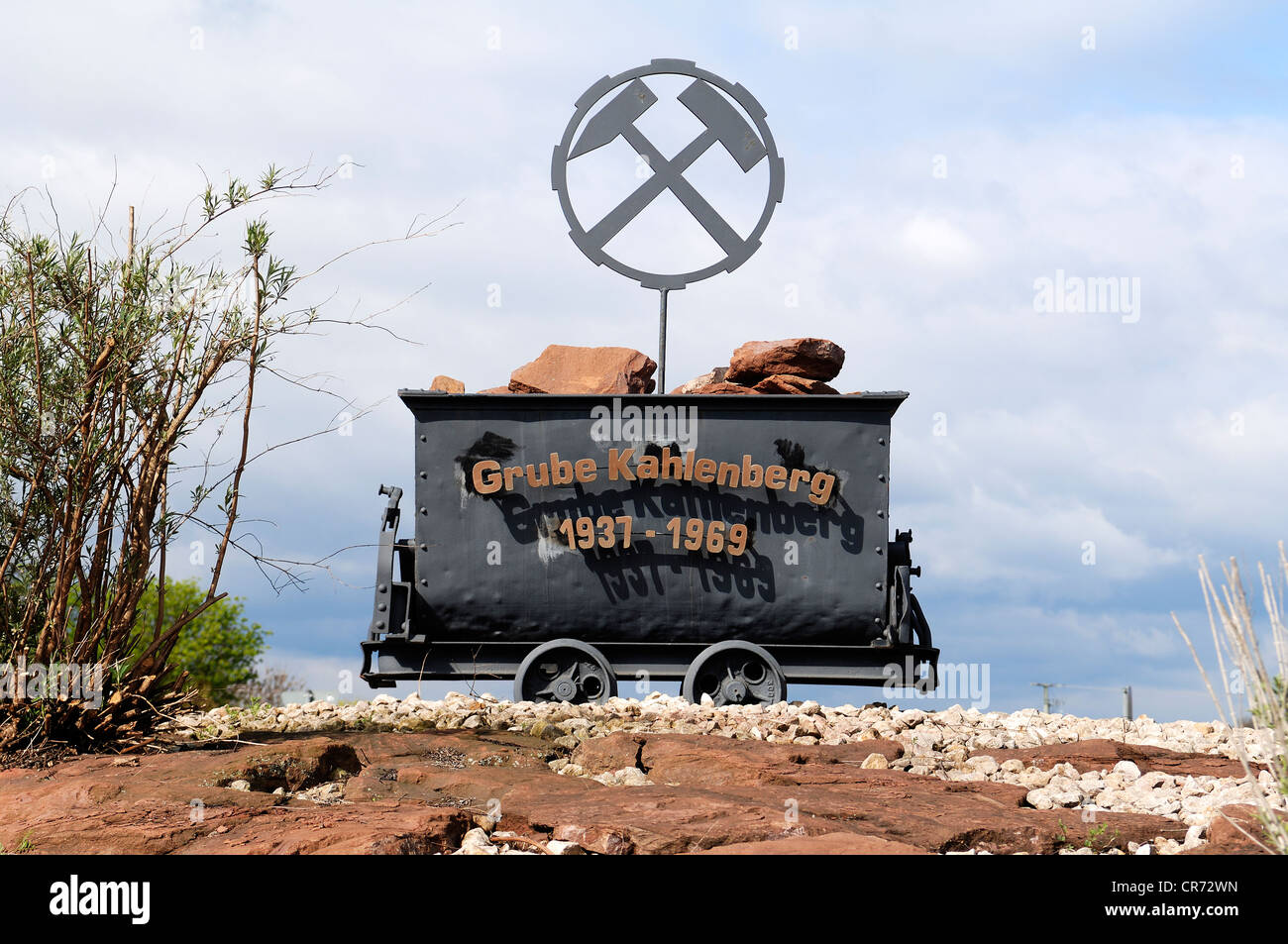 Lorry as a reminder of the Grube Kahlenberg mine 1937 - 1969 on a ...