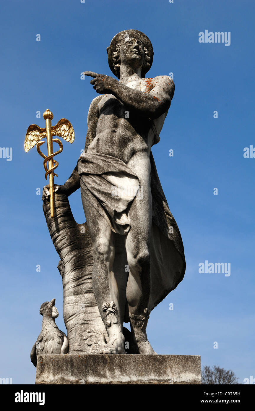 Sculpture of Mercury, 1778, by Roman Anton Boos in the palace gardens ...