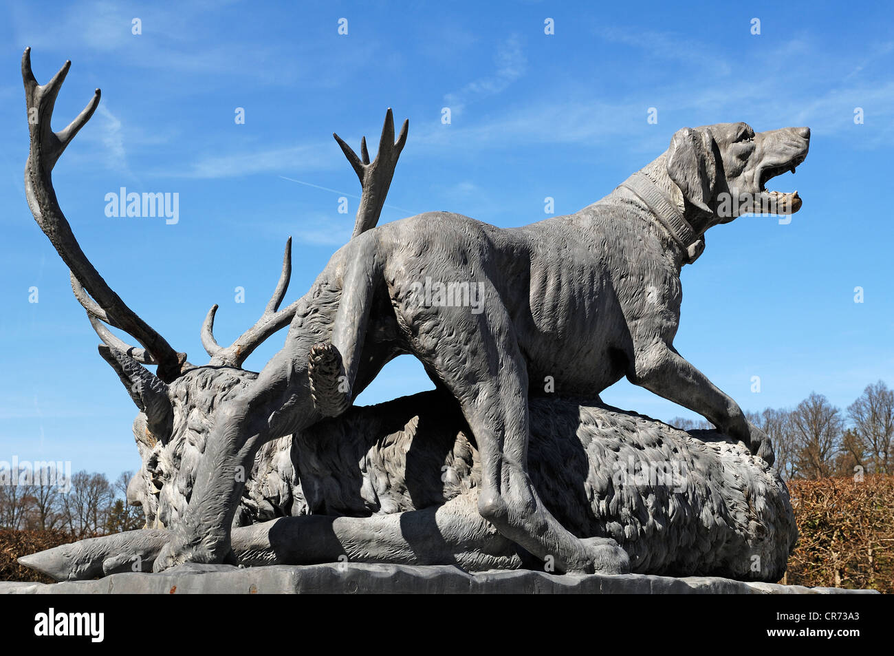 Statues of hunting animals by Johann Nepomuk Hautmann in front of ...