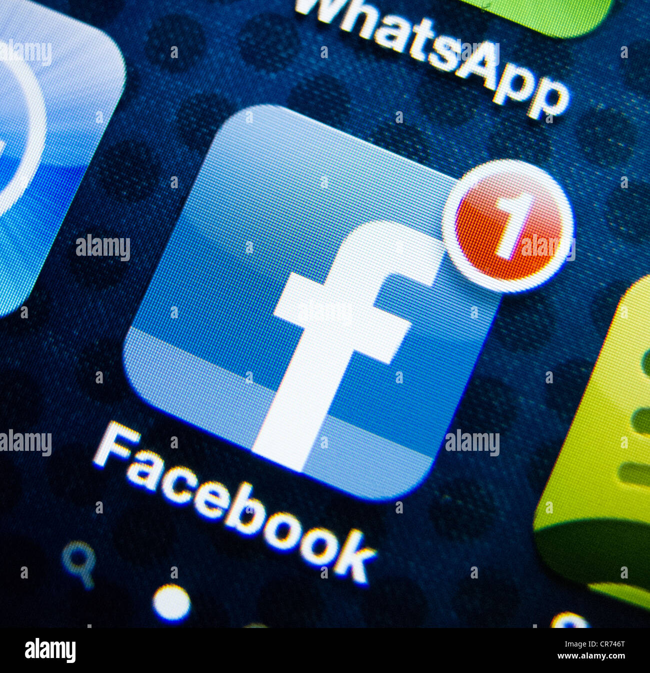 detail of mobile phone screen showing Facebook app Stock Photo - Alamy