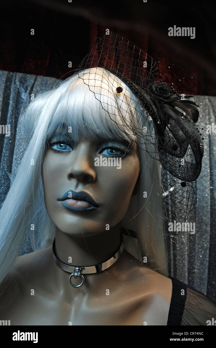 Female mannequin in the Gothic style in a shop, Nuremberg, Middle ...