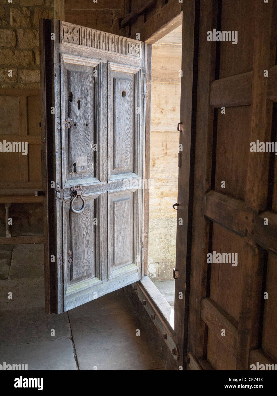 Ancient wooden door at Penshurst Place manor house UK Stock Photo - Alamy