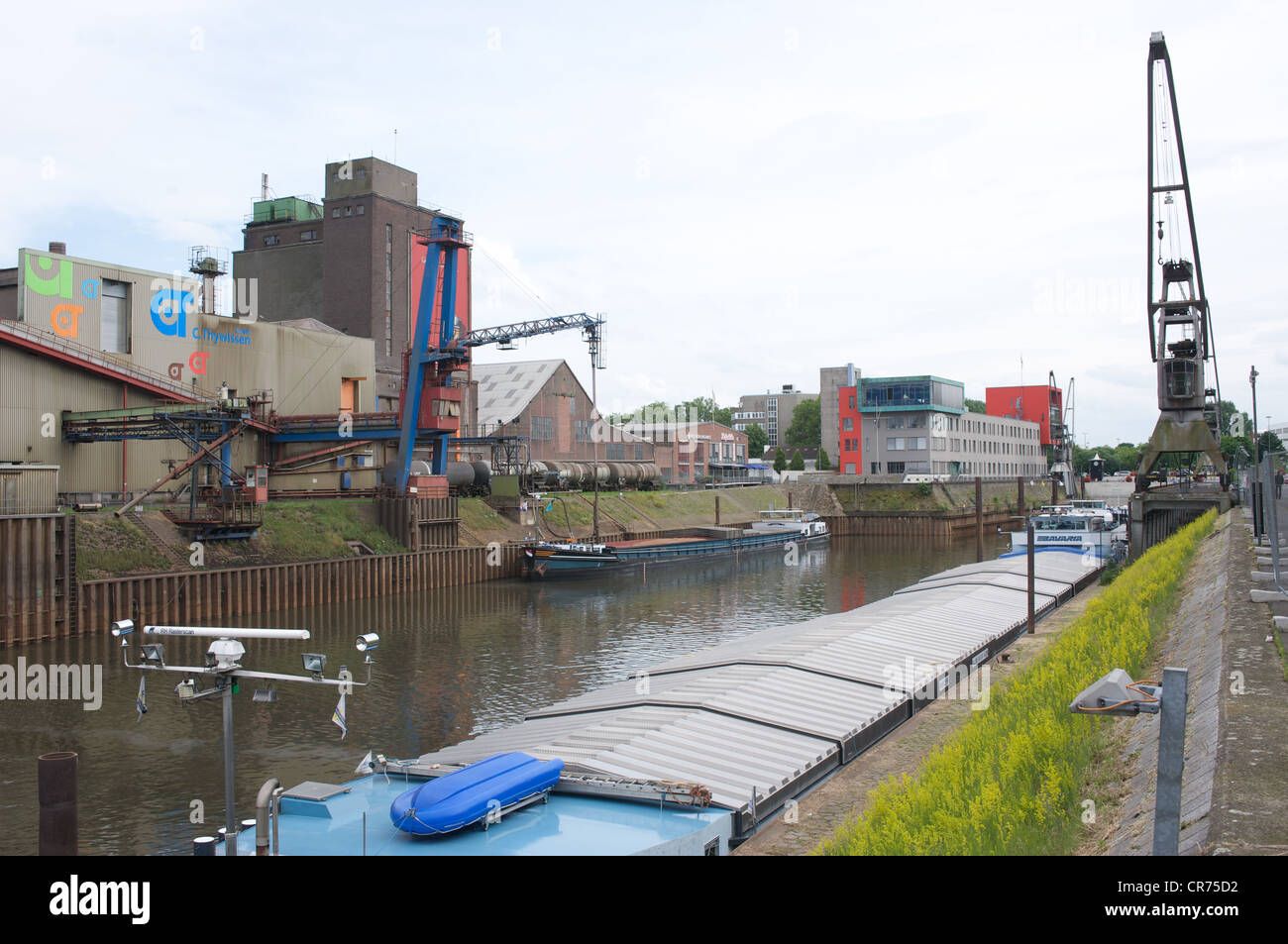 Neuss harbour Germany Stock Photo - Alamy