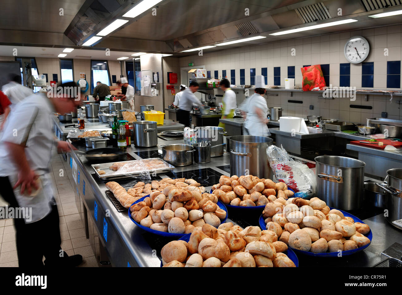 Kitchen of a school of hotel management, Lycee Economique et Hôtelier ...