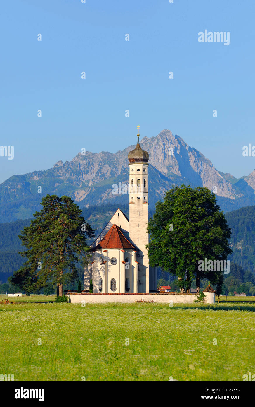 Church of St. Koloman, Schwangau, Ostallgaeu district, Allgaeu, Bavaria ...