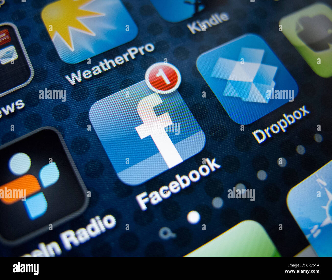 detail of mobile phone screen showing Facebook app Stock Photo - Alamy