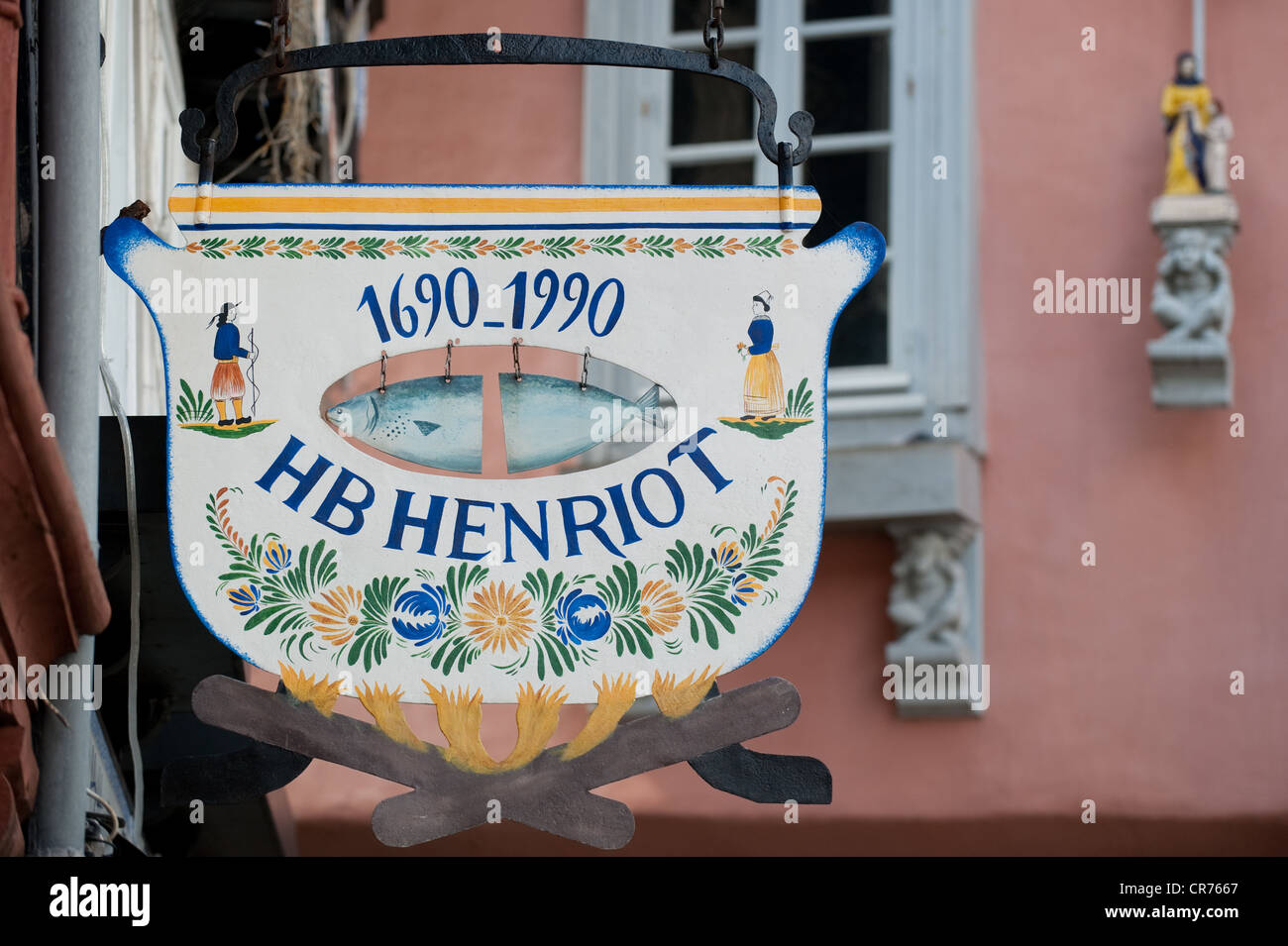 France, Finistere, Quimper, Saint Corentin Square, faience of Quimper ...