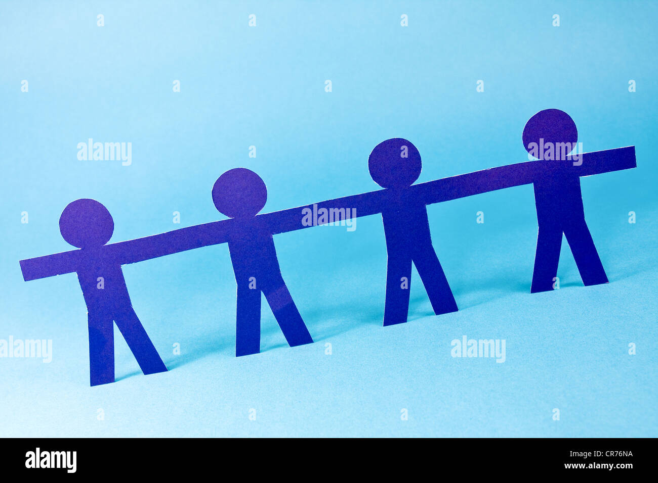partnership concept. human figures in a row on blue background Stock ...