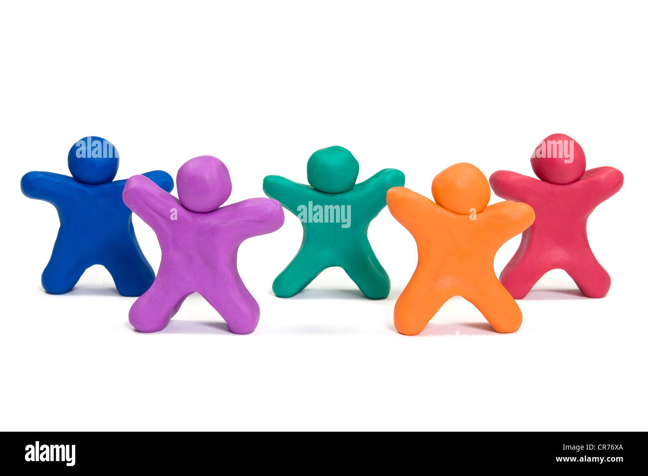 healthy life concept. color plasticine people doing exercise Stock ...