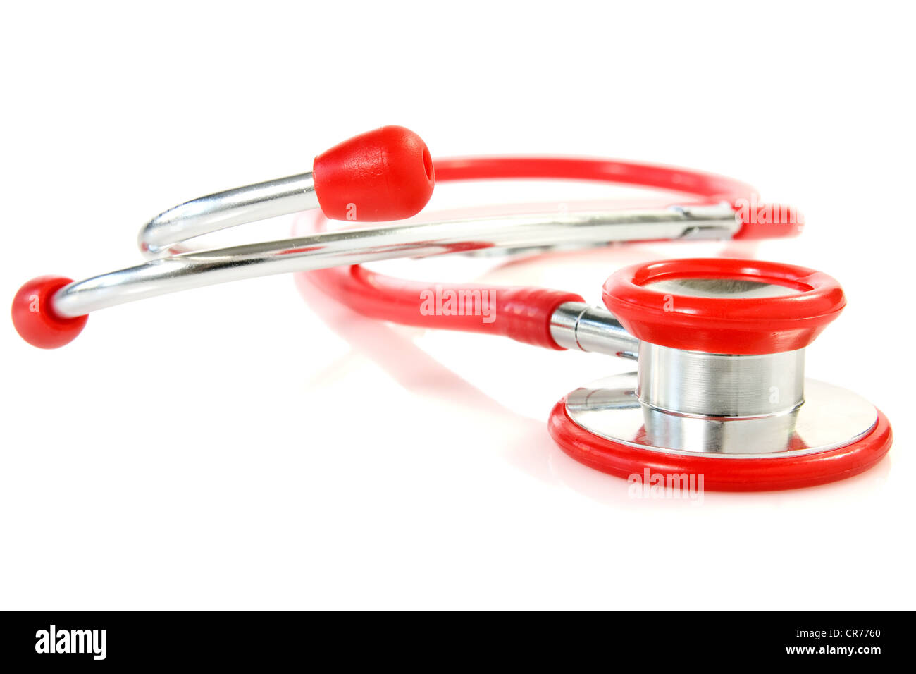 red medical stethoscope over a white background Stock Photo - Alamy