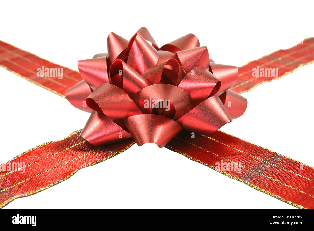 red cross ribbon with bow over a white background Stock Photo - Alamy