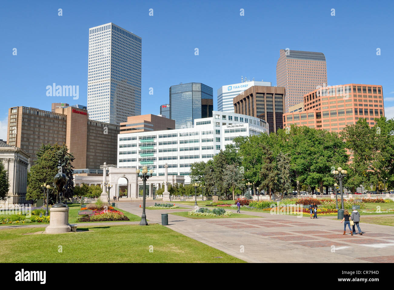 Modern high-rise buildings at the Civic Center Park, Denver, Colorado ...