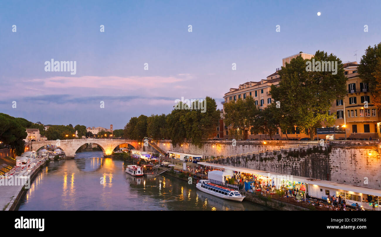Tiber River and Tiber Island at sunset, Rome, Italy Stock Photo - Alamy