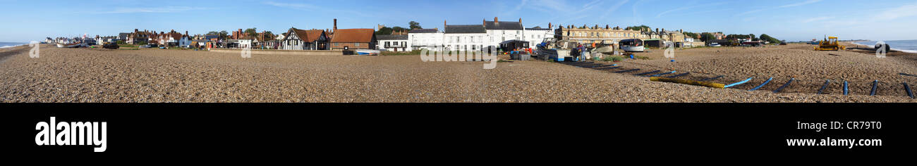 Wide panorama of Aldeburgh seafront on the Suffolk coast Stock Photo ...