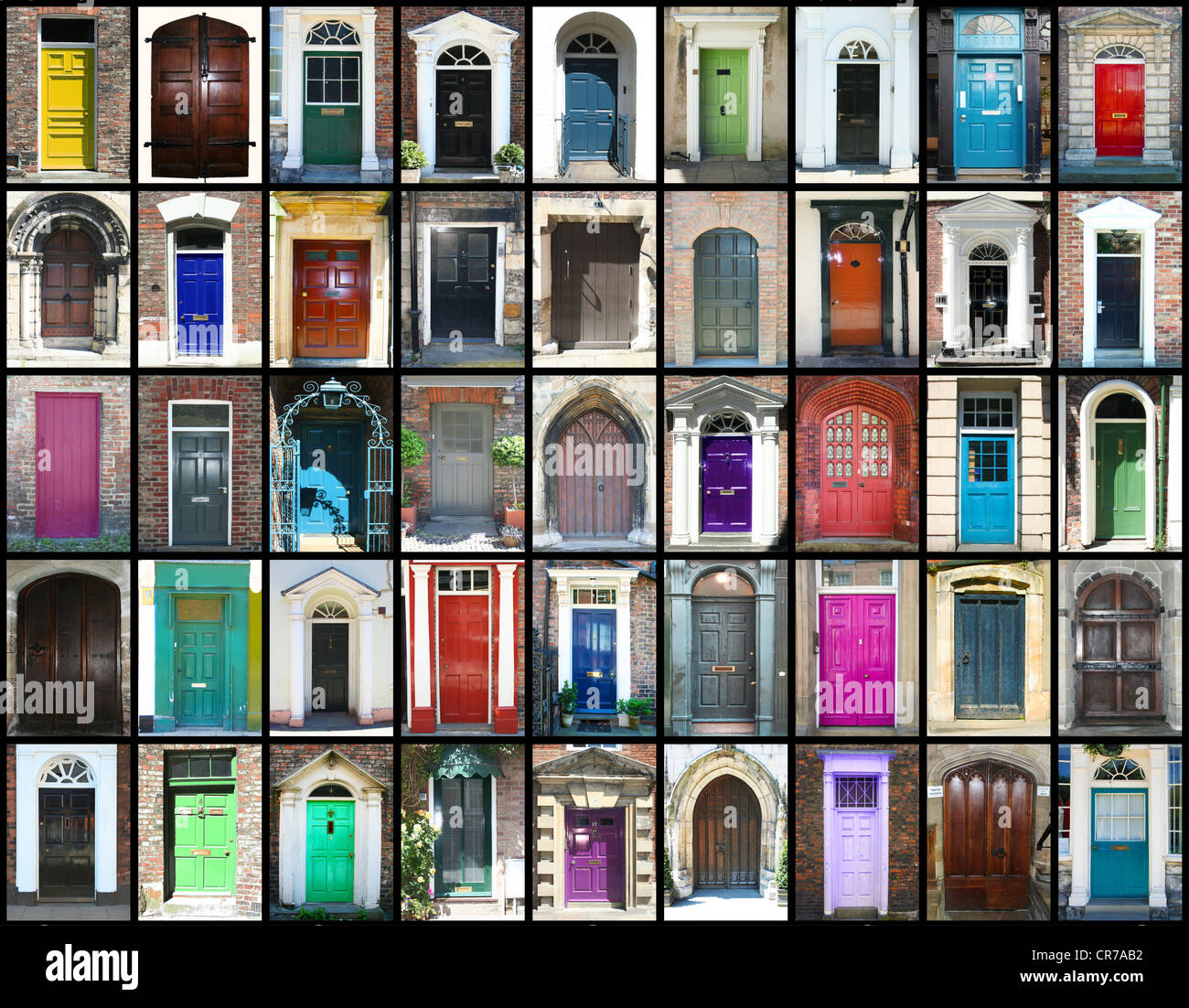 Colorful door montage Stock Photo - Alamy