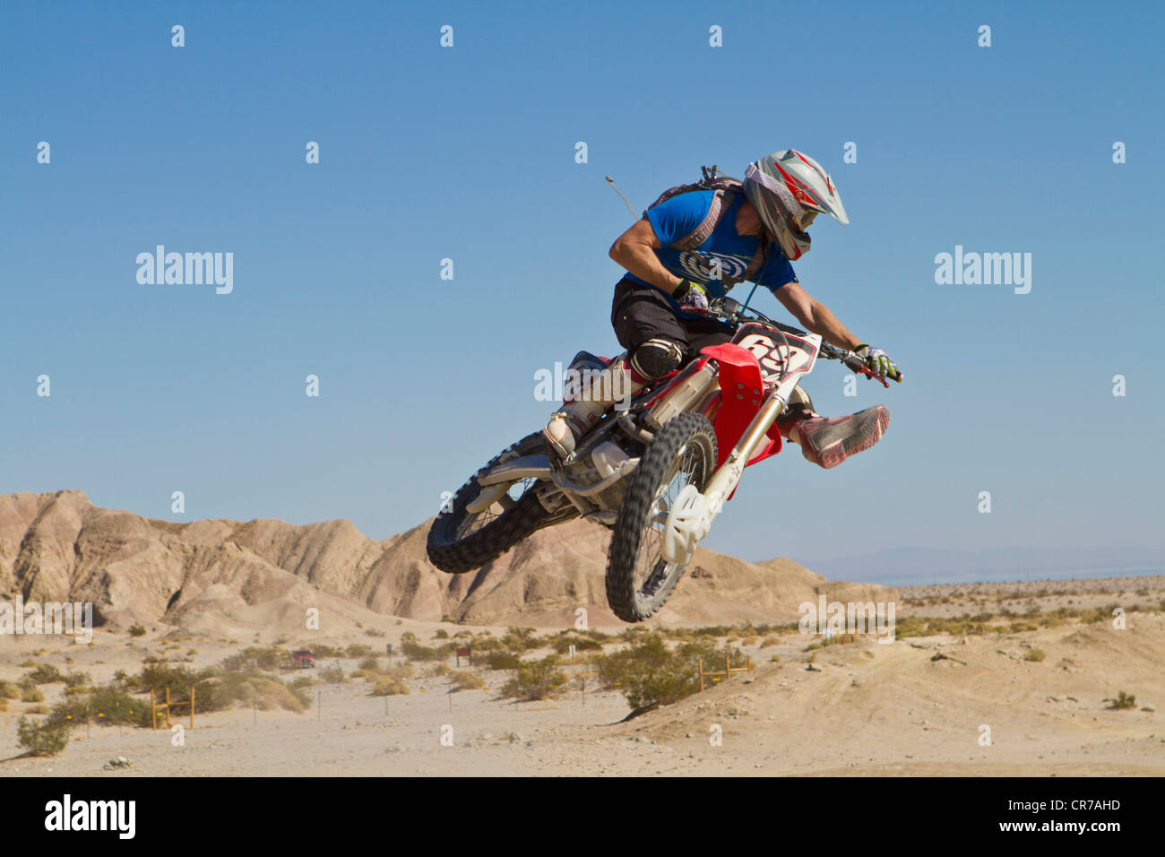 USA, California, Motocrosser jumping on Palm Desert Stock Photo - Alamy