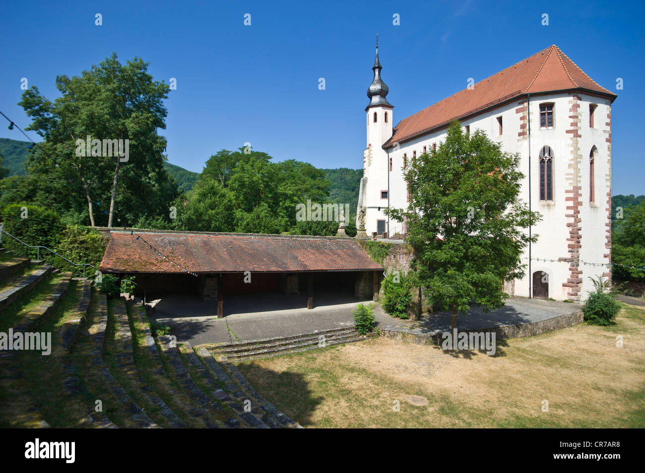 Tempelhaus former palace, now a church, with moat and castle chapel ...