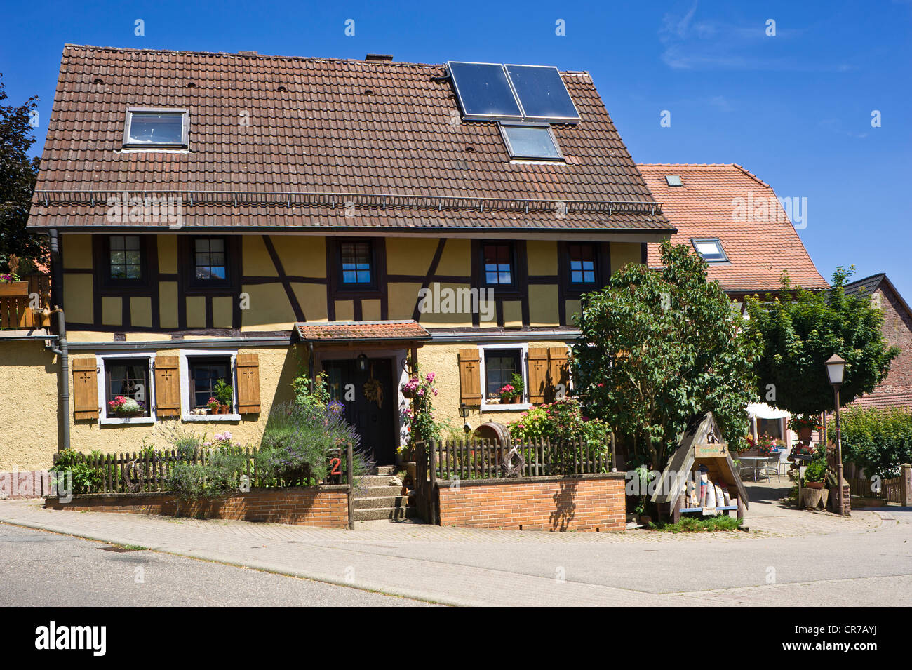 Half-timbered house, Binau, Odenwald, Rhein-Neckar-Kreis district ...