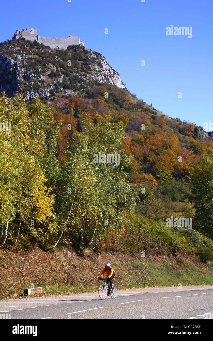 France, Ariege, Montsegur, cathar castle Stock Photo - Alamy