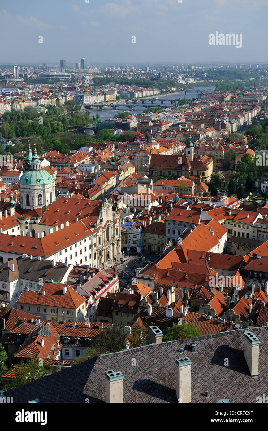 Overlooking the historic town centre of Prague, UNESCO World Heritage ...