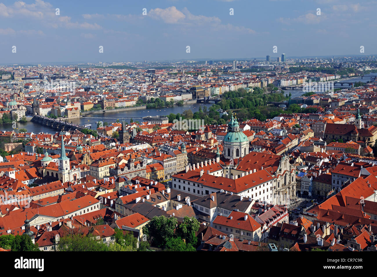 Overlooking the historic town centre of Prague, UNESCO World Heritage ...
