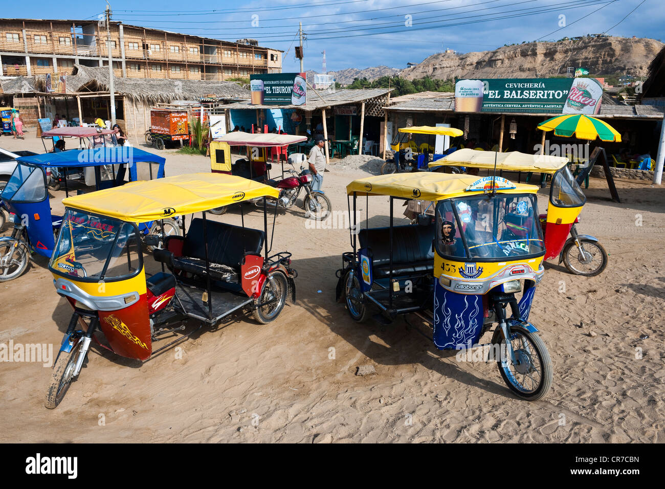 Peru, Piura Province, Mancora, taxis Stock Photo - Alamy