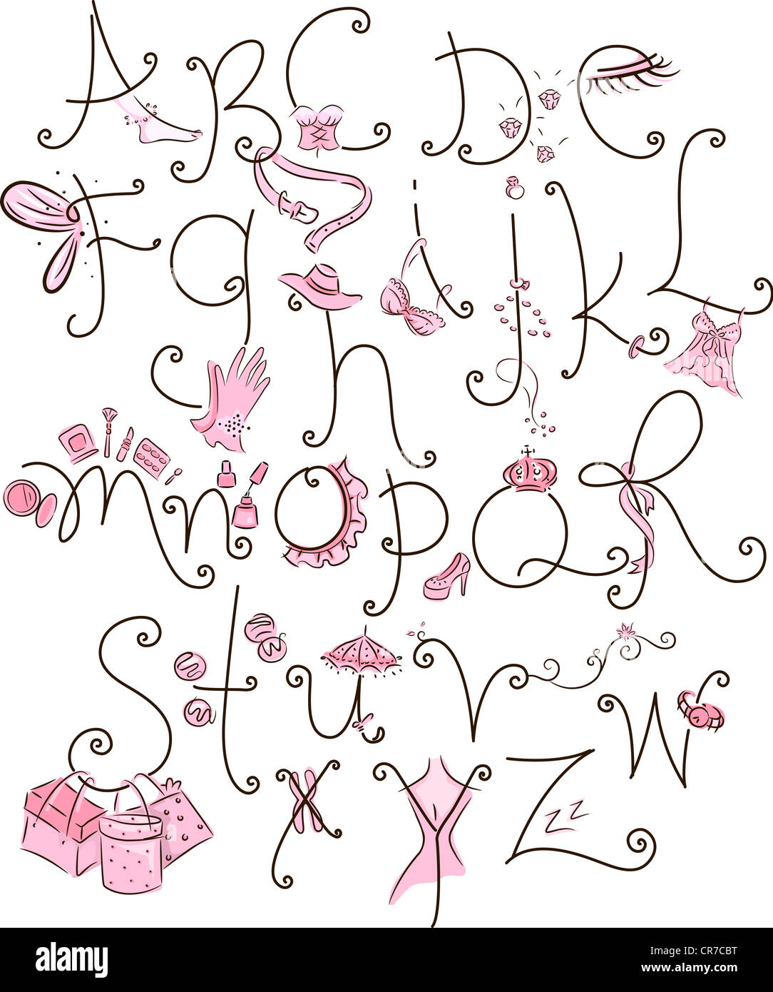 Fonts Alphabet Letters Girly