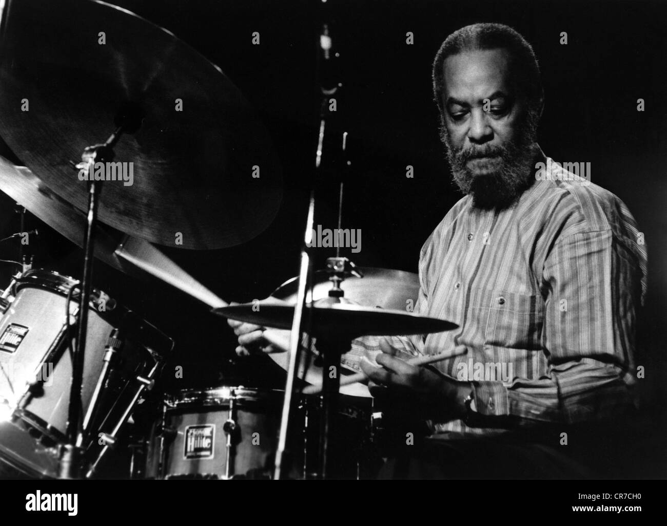 Riley, Ben, * 17.7.1933, American musician (drummer), half length ...