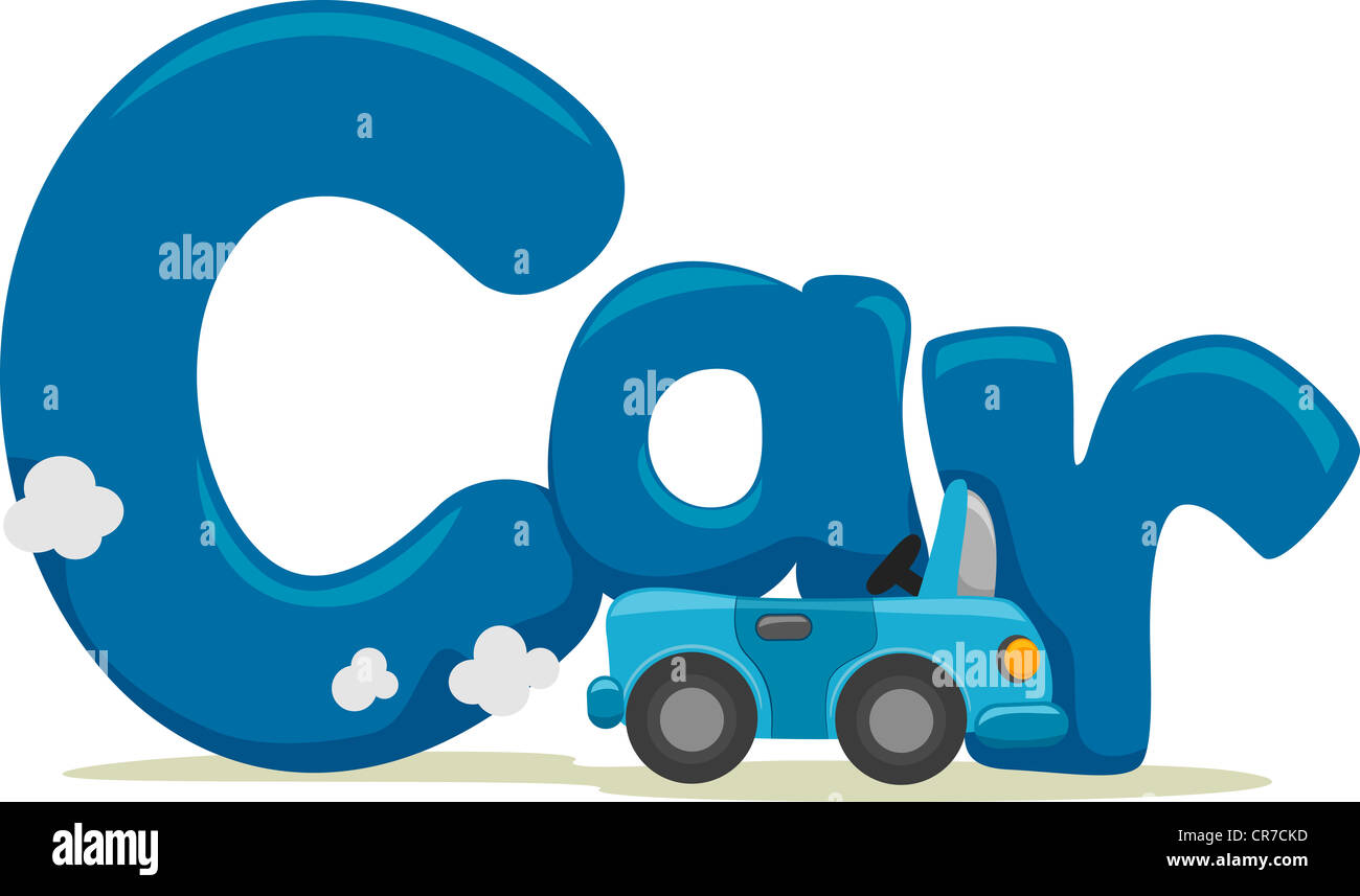 Text Illustration Featuring the Word Car Stock Photo - Alamy