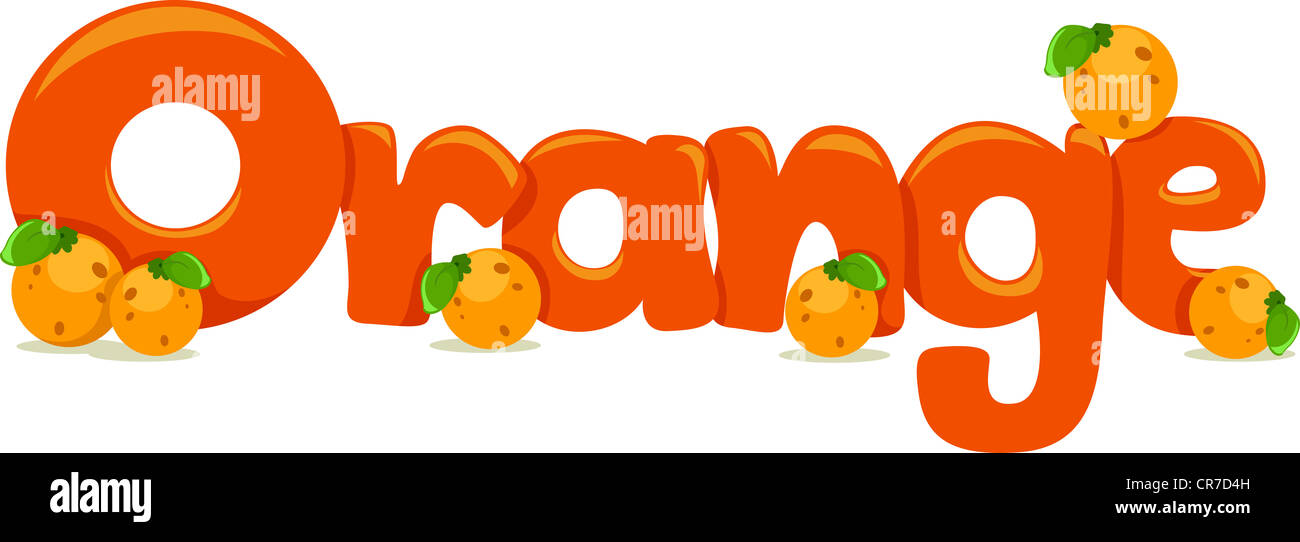 Text Illustration Featuring the Word Orange Stock Photo - Alamy