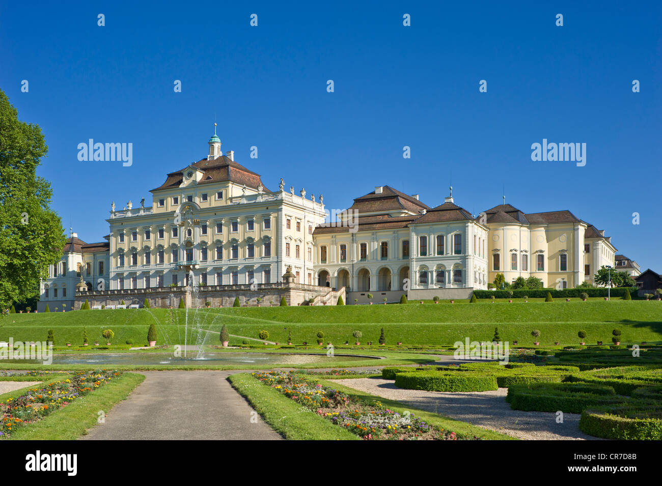 Schloss Ludwigsburg Palace, Blossoming Baroque gardens, Neckar, Baden ...