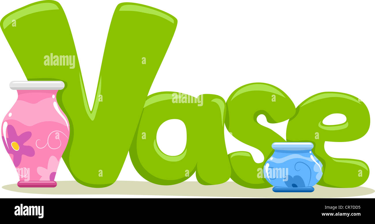 Text Illustration Featuring the Word Vase Stock Photo - Alamy