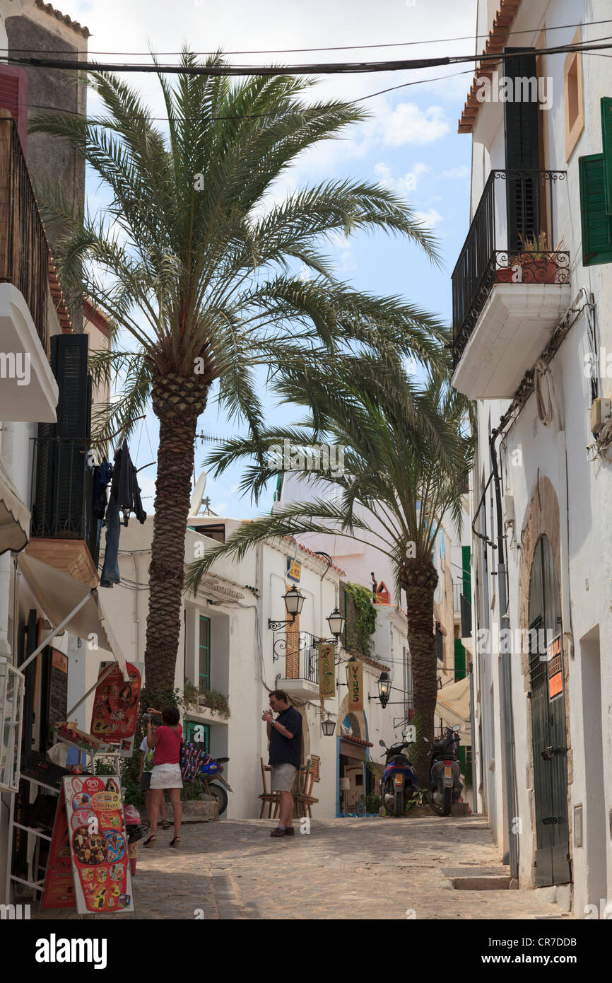 Spain, Balearic Islands, Ibiza, Ibiza old town (UNESCO site), Dalt Vila ...