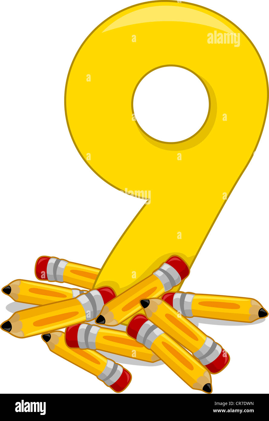Illustration Featuring the Number 9 Stock Photo - Alamy