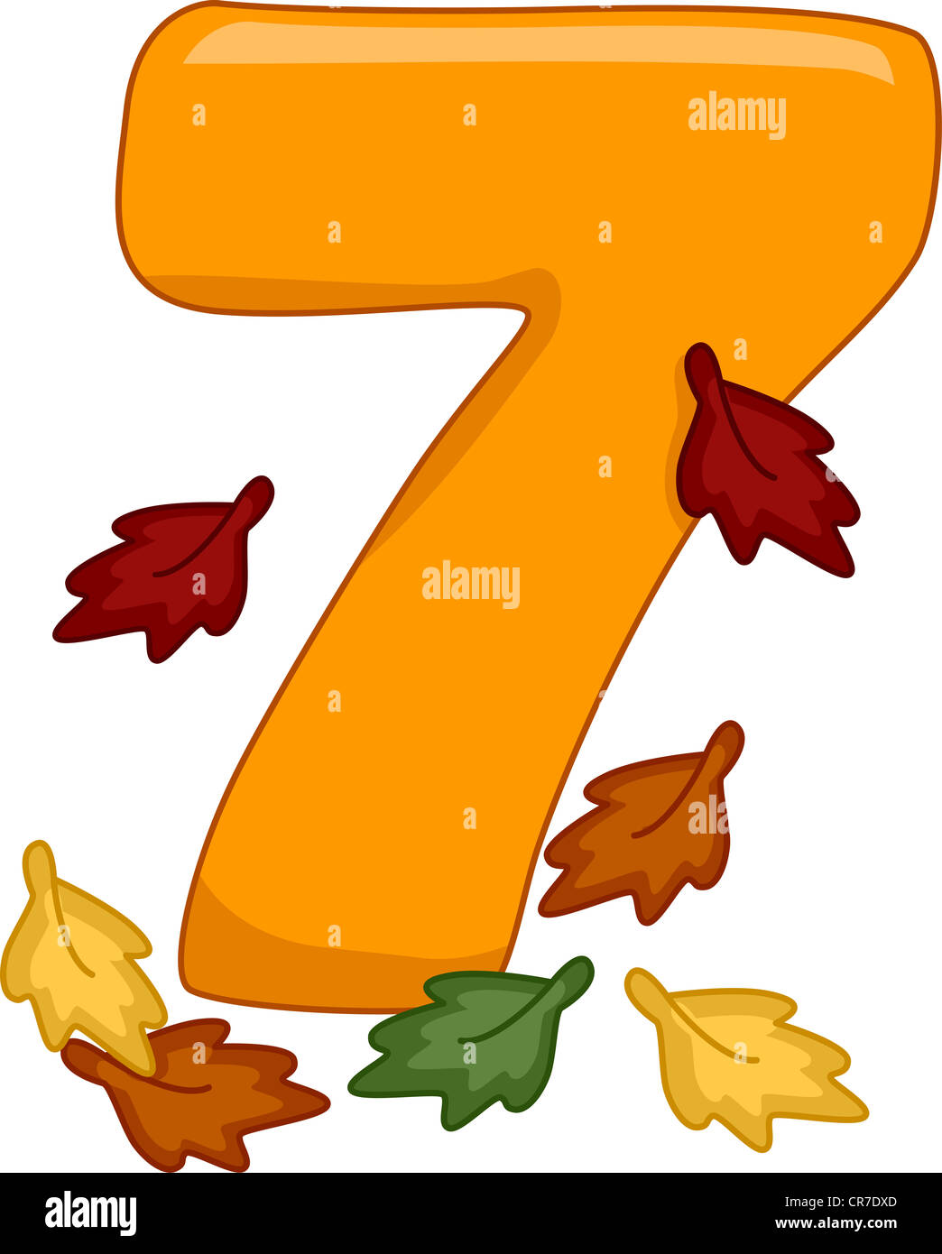 Illustration Featuring the Number 7 Stock Photo - Alamy