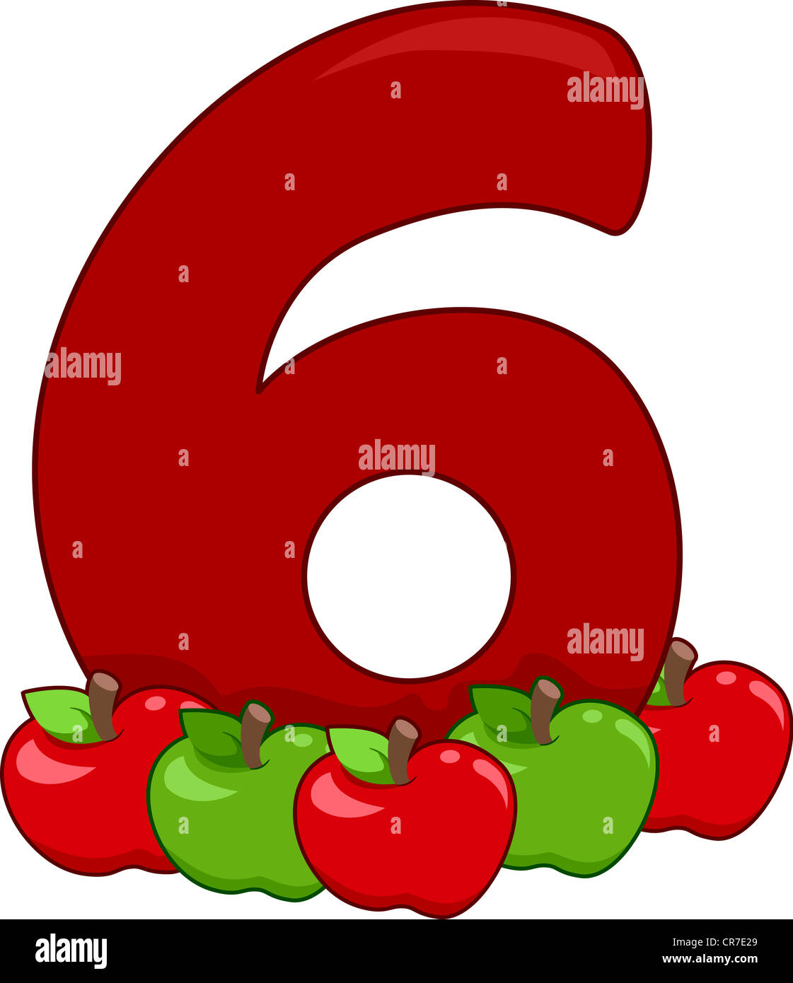 Illustration Featuring the Number 6 Stock Photo - Alamy